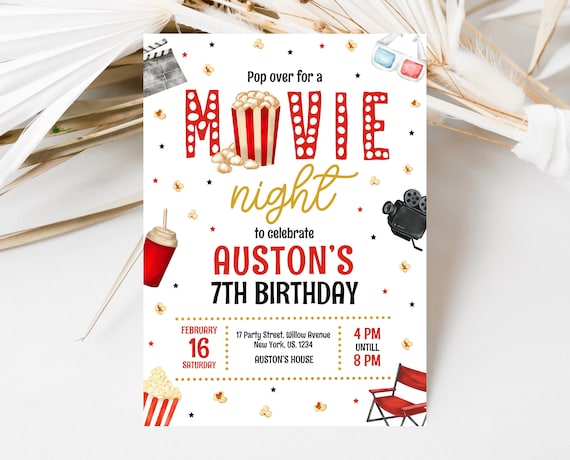 Movie Themed Birthday Invitation Templates
