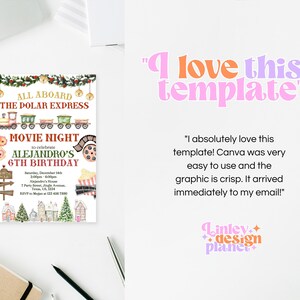Editable Polar Express Movie Night Invitation Template, Christmas ...