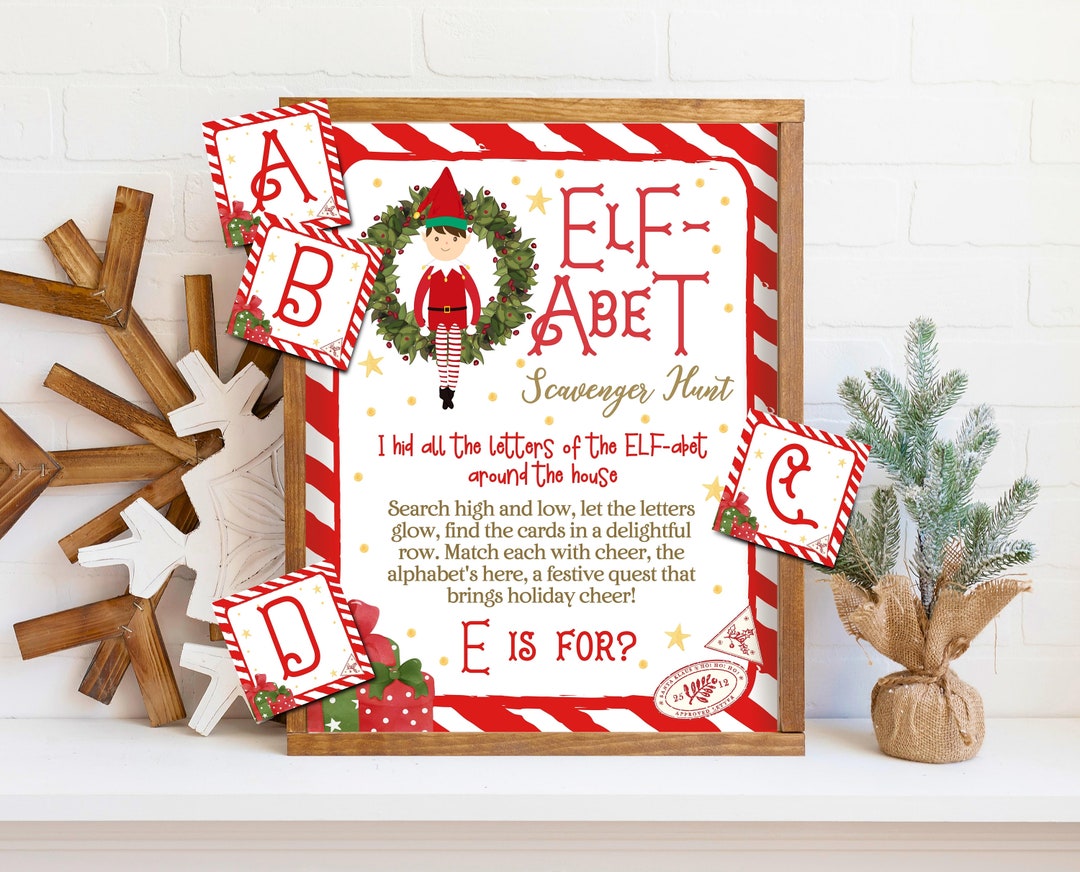 Christmas Elf Elf-abet Scavenger Hunt, Printable Props for Your Elf ...