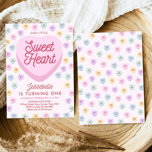 Editable Sweetheart Candy Birthday Invitation: Valentine's Theme ...