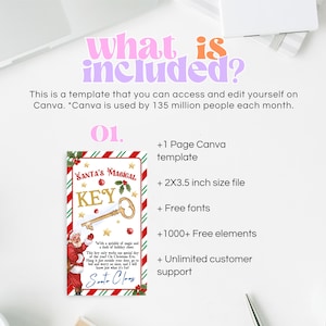 Editable Santa Magical Key Tag Template, Christmas Magical Key Tag ...