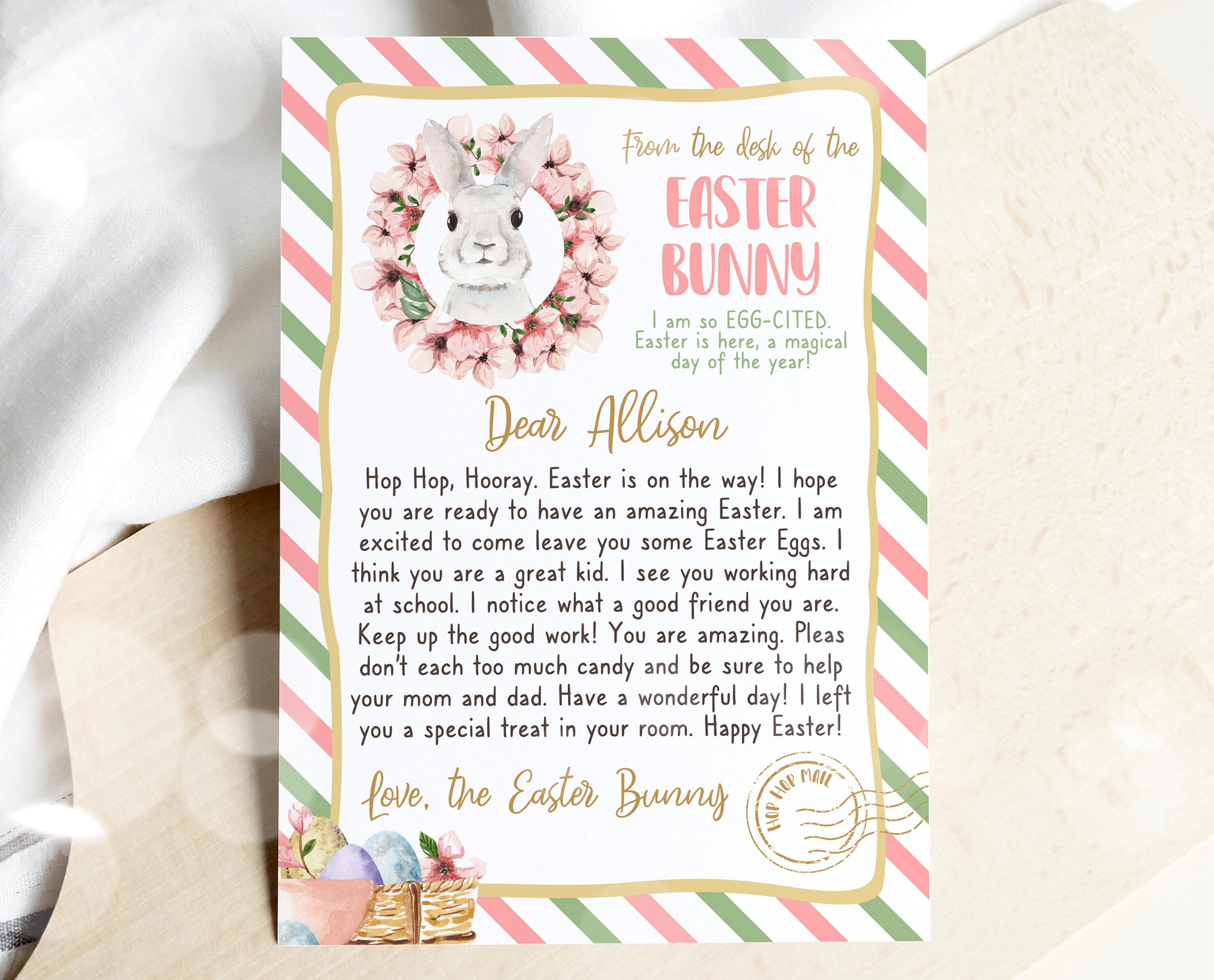 Editable Easter Bunny Arrival Letter Easter Bunny Return - Etsy