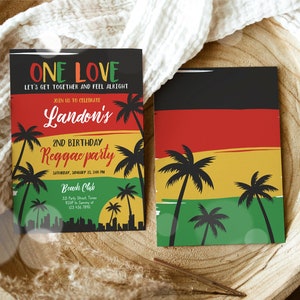Editable Reggae Birthday Invitation Reggae One Love 1st - Etsy