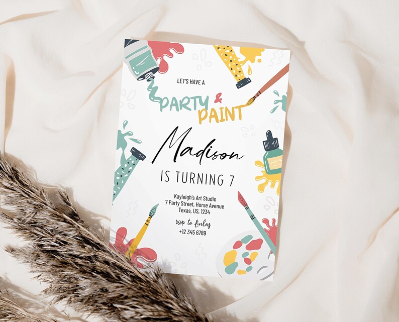 Editable Painting Party Invitation Art Party Birthday Invite - Etsy