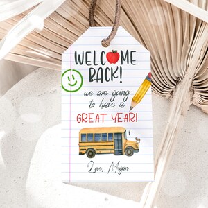 Editable Welcome Back Teacher Appreciation Gift Tag, Teacher Favor Tag ...