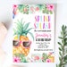 Editable Tropical Pineapple Birthday Invitation Template - Etsy