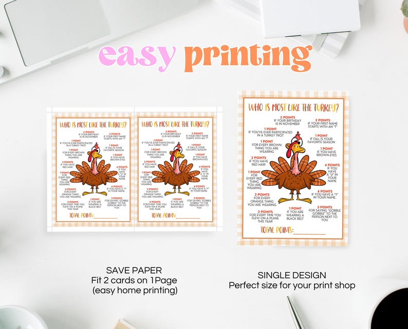 Printable Thanksgiving Game,family Thanksgiving Game, Dinner Table Game ...