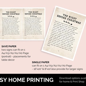 Editable the Night Before Christmas Sign Christmas Printable Twas the ...