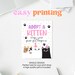 Editable Adopt A Kitten Birthday Sign, Cat Birthday Table Sign, Party ...