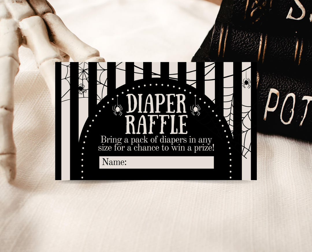 Diaper Raffle Ticket Halloween Baby Shower, Gender Neutral Halloween ...