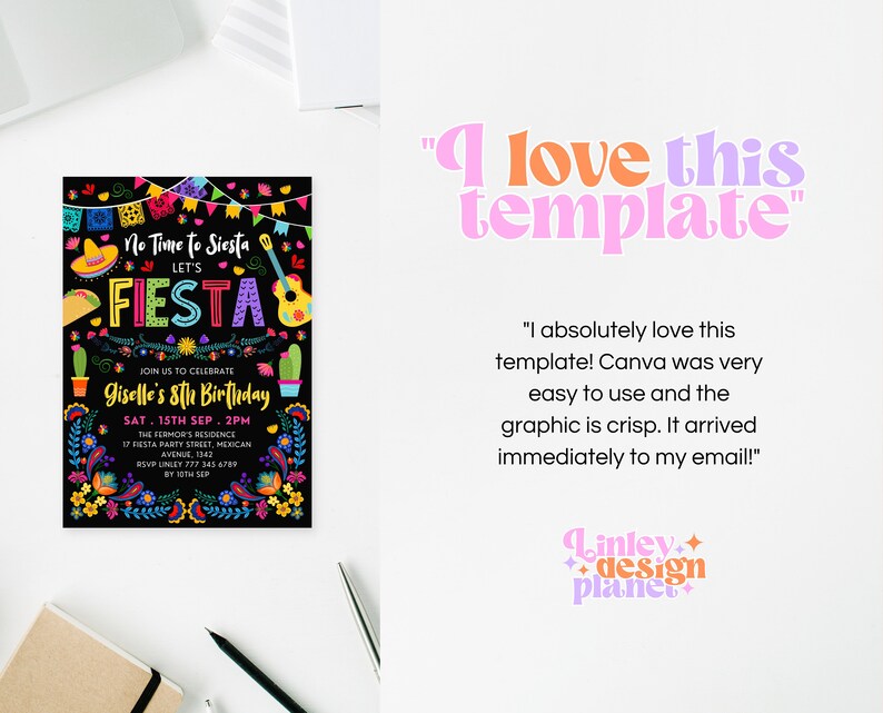 Editable Fiesta Birthday Invitation: Mexican Theme (digital Template ...