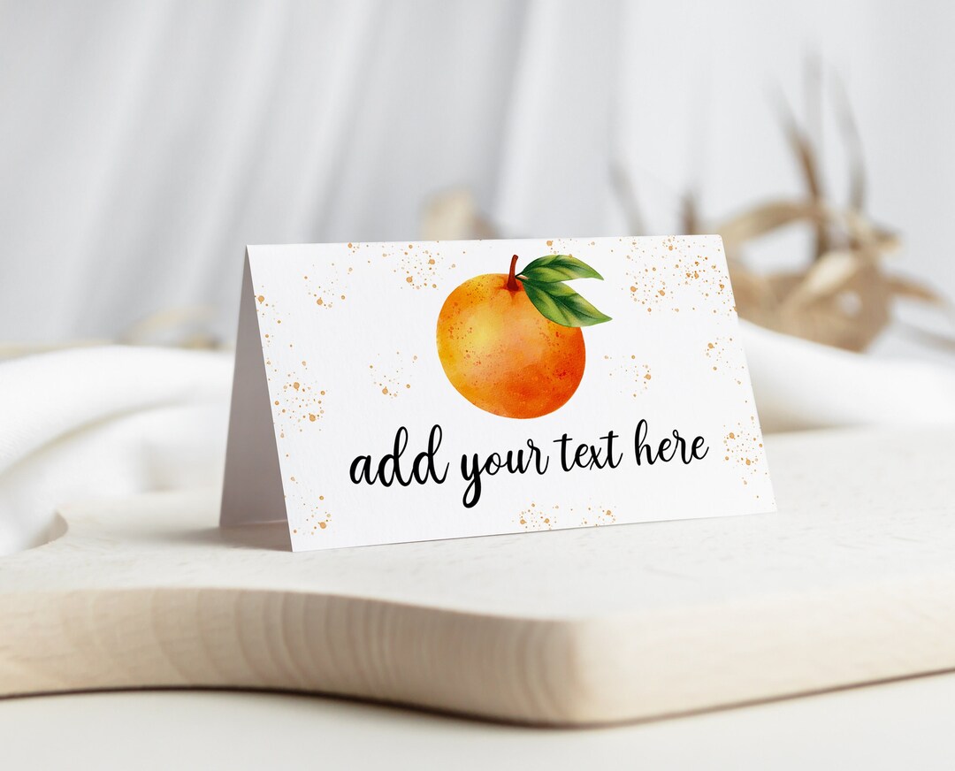 Editable Little Cutie Food Label Citrus Baby Shower, Orange Baby Shower ...