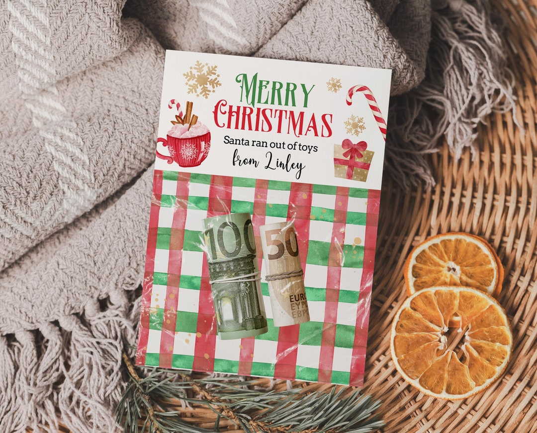 Printable Christmas Money Card, Money Holder for Christmas , Printable ...