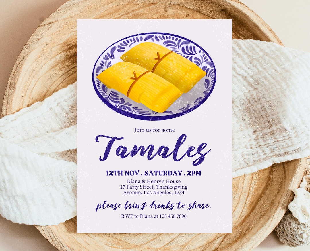 Editable Tamales Invitation, Fall Tamales Invitation, Fall Dinner ...