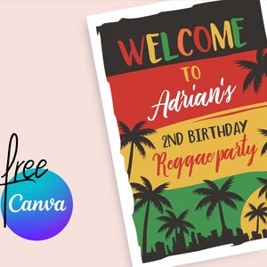 Editable Reggae Birthday Welcome Sign Reggae 1st Birthday - Etsy