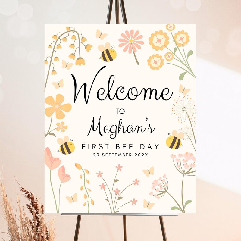 First Bee Day Banner - Etsy