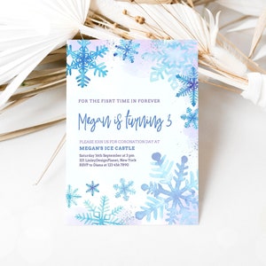 Editable Snow Birthday Invitation, Kids Winter Birthday Party ...