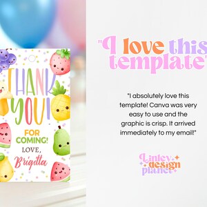 Editable Two-tti Frutti Birthday Favor Tag Template, Kids Fruity ...