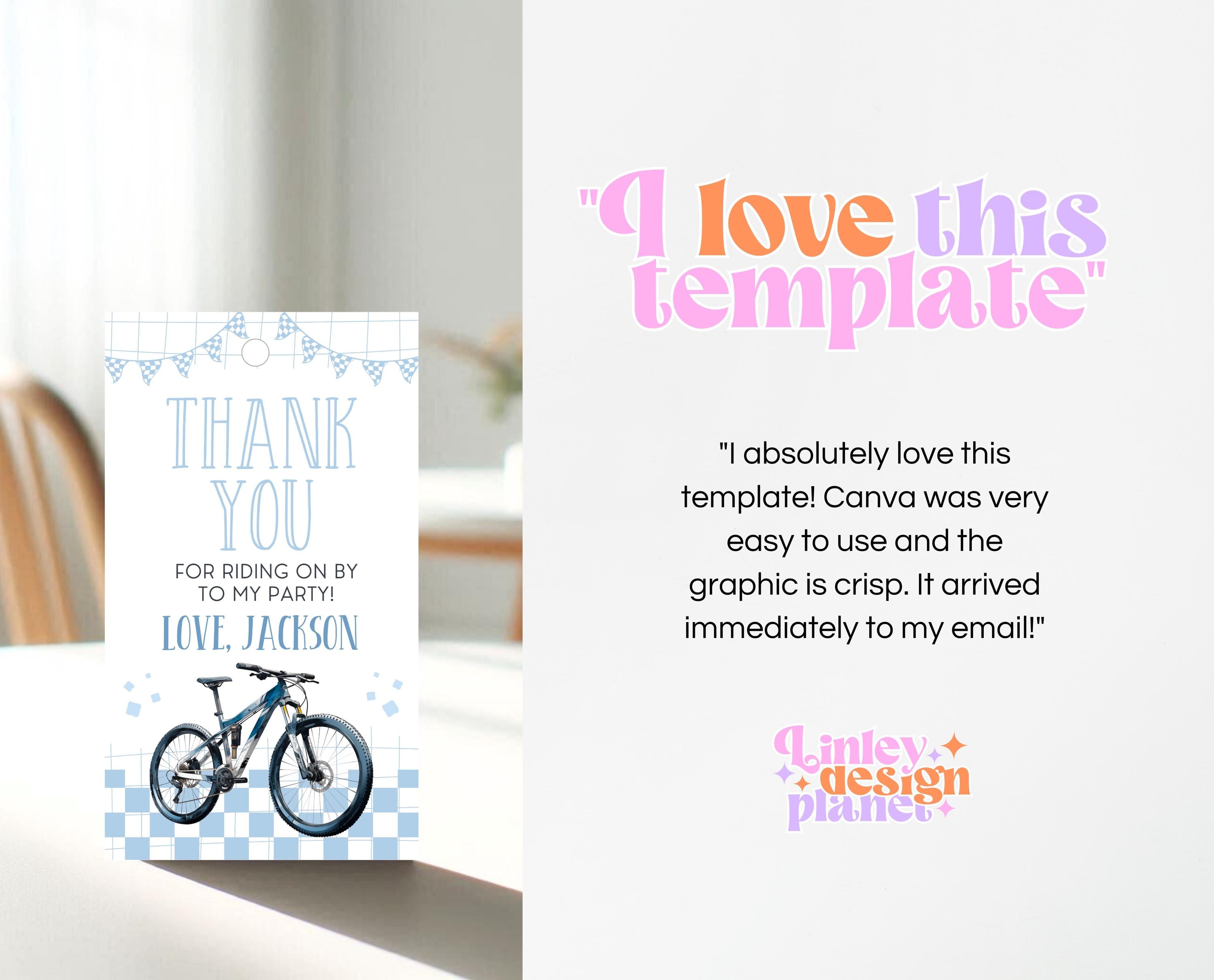 Editable Mountain Bike Birthday Favor Tag (digital Download) - Etsy