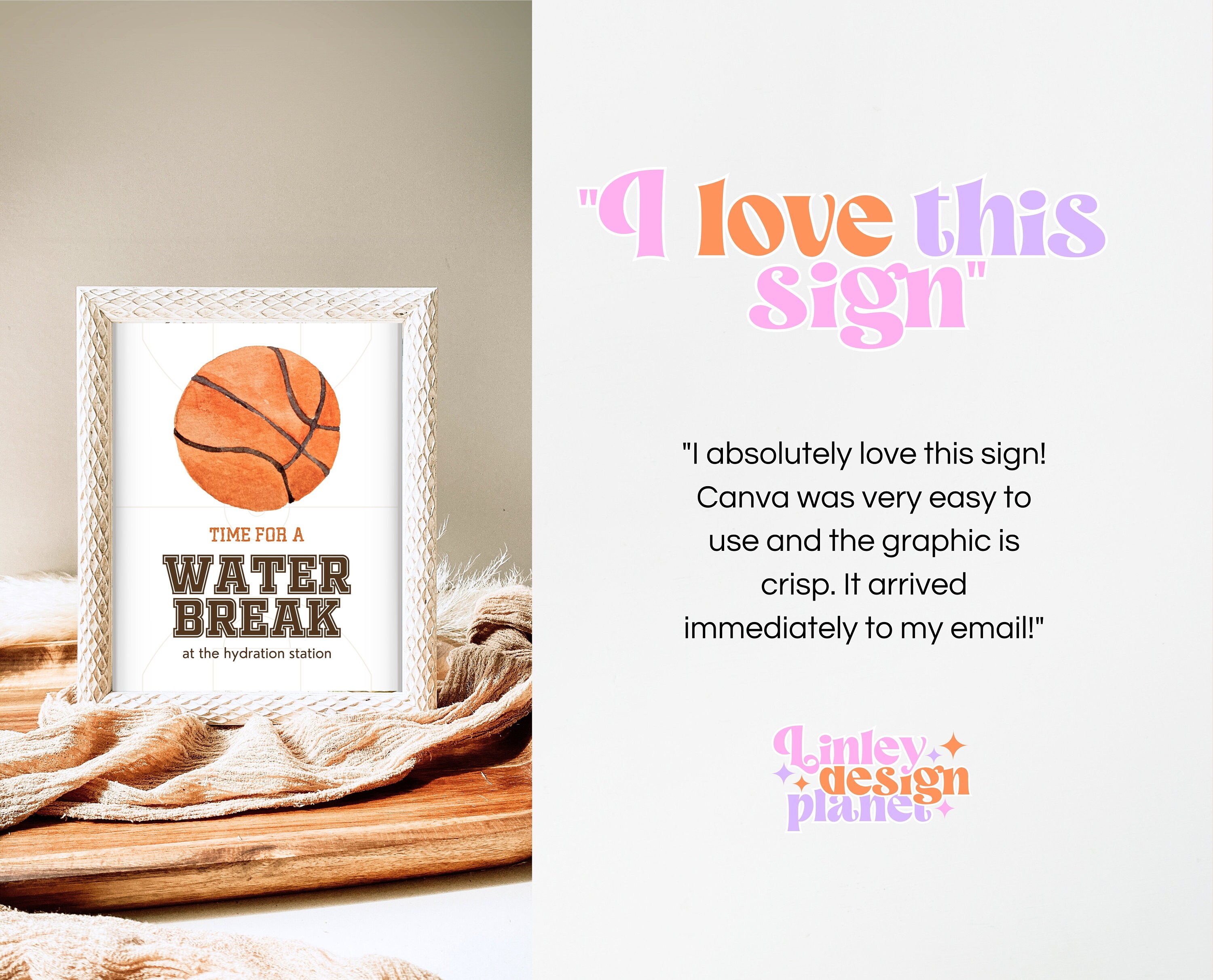 Basketball Water Break Sign, Printable Template (digital Download) - Etsy