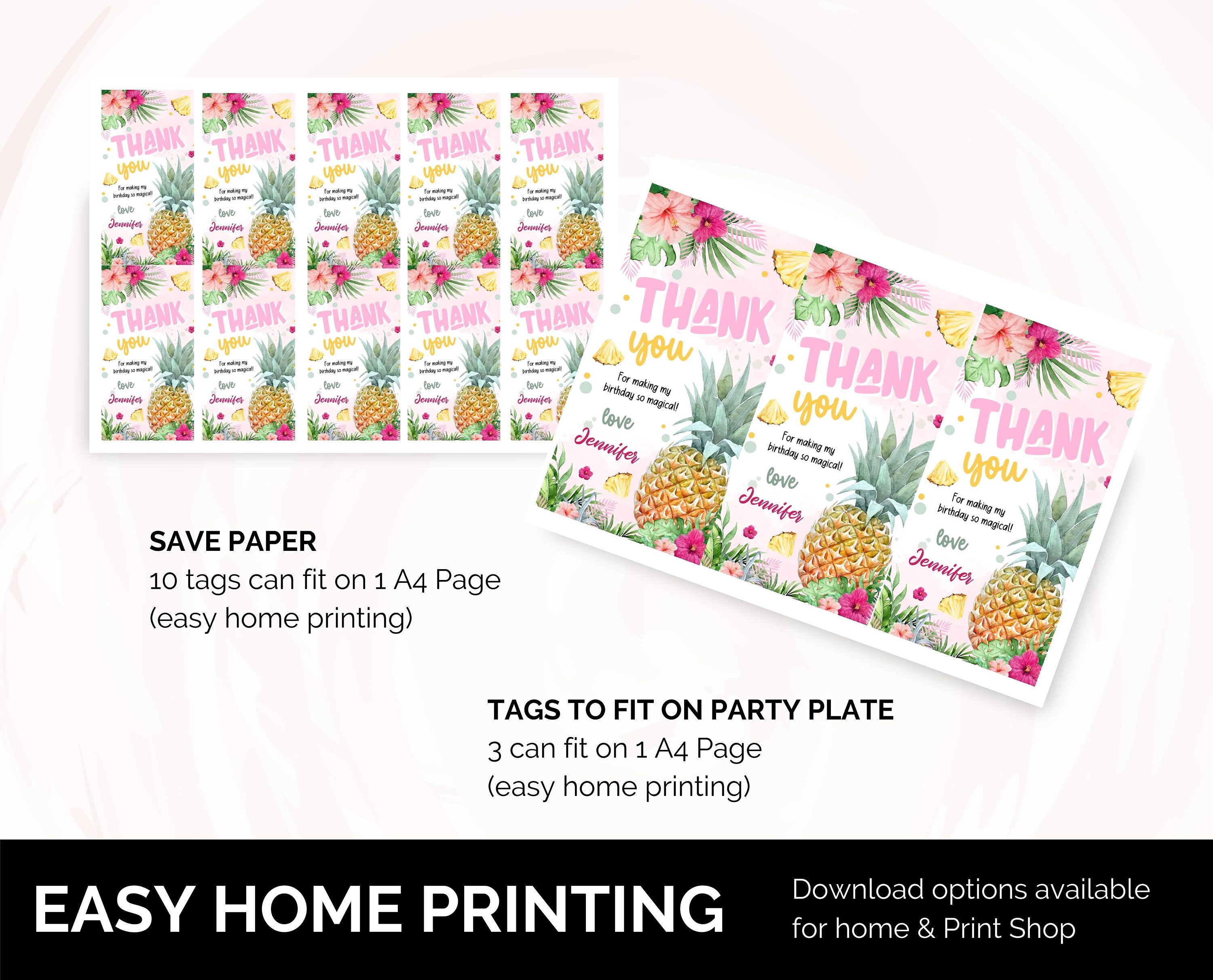 Editable Hawaiian Luau Birthday Favor Tag Tropical Hawaiian - Etsy