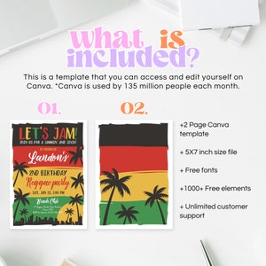 Editable Reggae Birthday Party Invitation, Reggae One Love 1st Birthday ...