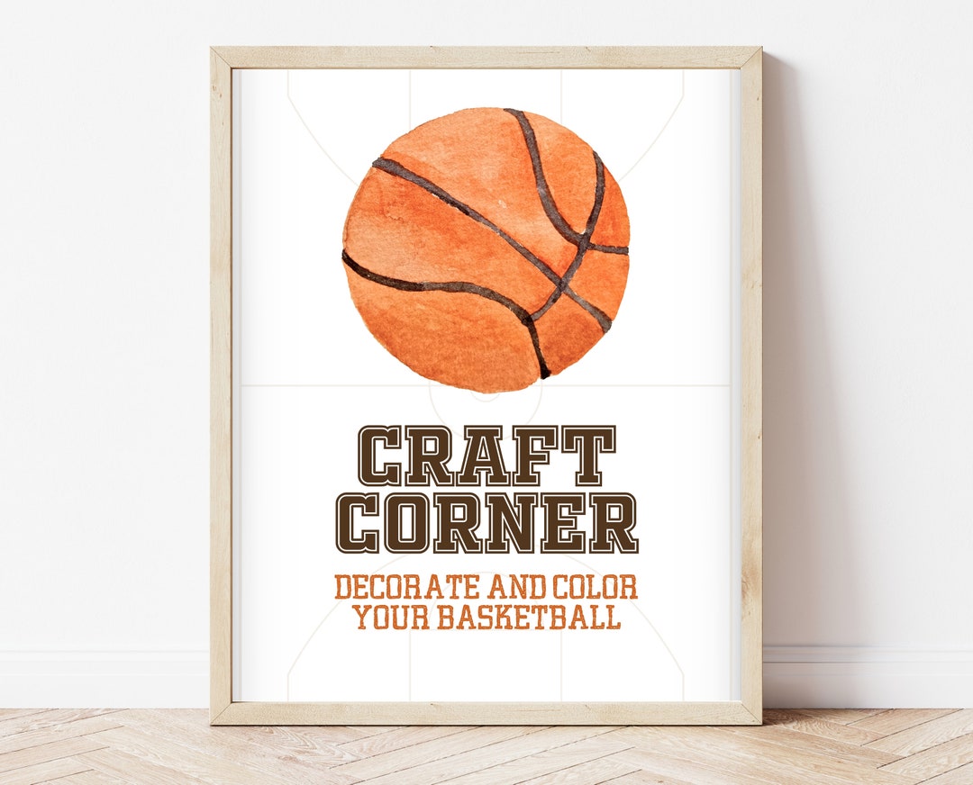 Craft Corner Sign Basketball Birthday, Basketball Birthday Activities ...