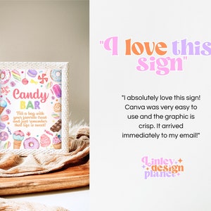 Candy Bar Sign Candy Land Birthday, Pink Sweet Candy Birthday Decor ...