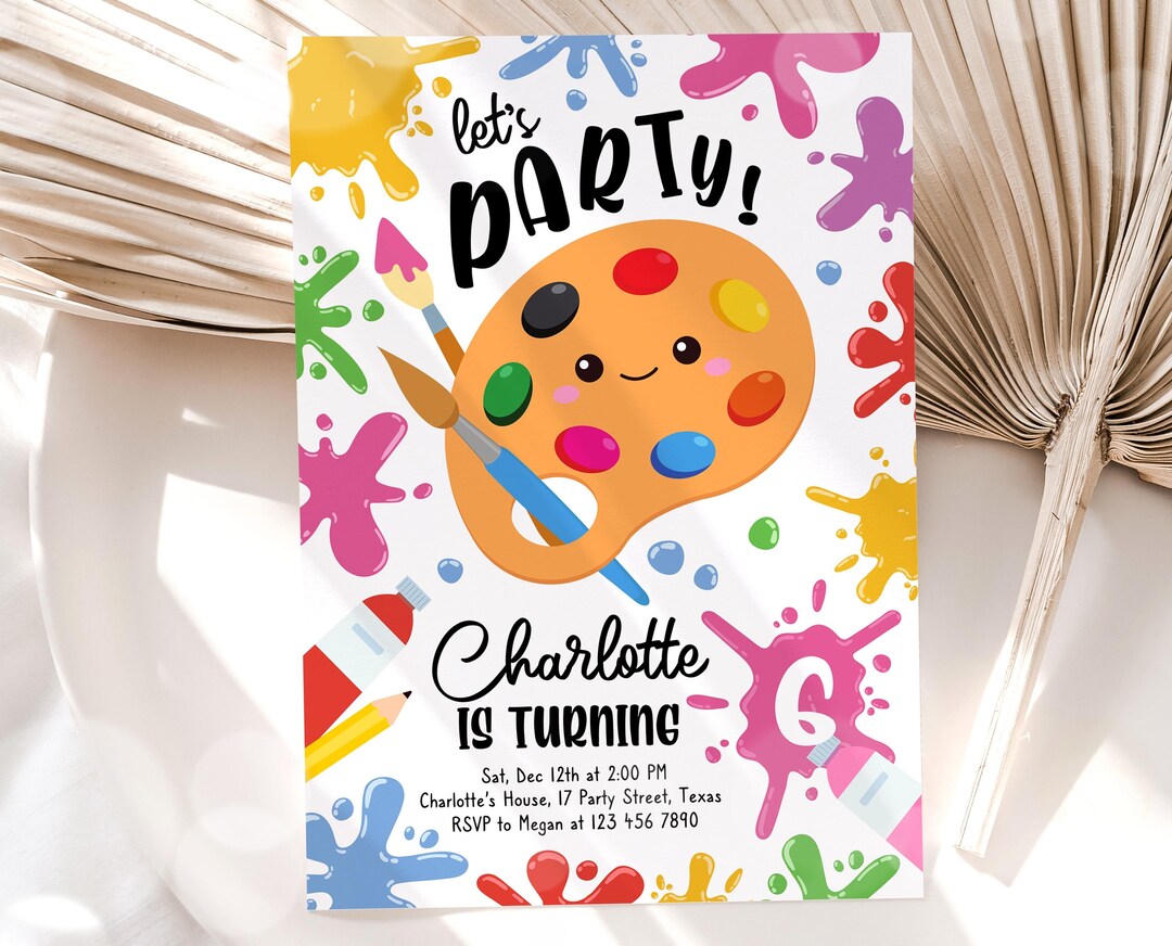 Editable Painting Party Invitation: Art Birthday Invite (digital ...