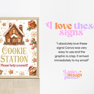 Editable Gingerbread House Party Sign Bundle, Christmas Cookie ...