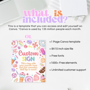 Editable Candy Land Birthday Custom Sign, Pink Sweet Candy Birthday ...