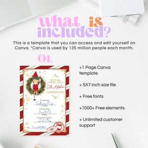 Editable Elf Adoption Certificate Template, Adopt an Elf Card, Elf ...