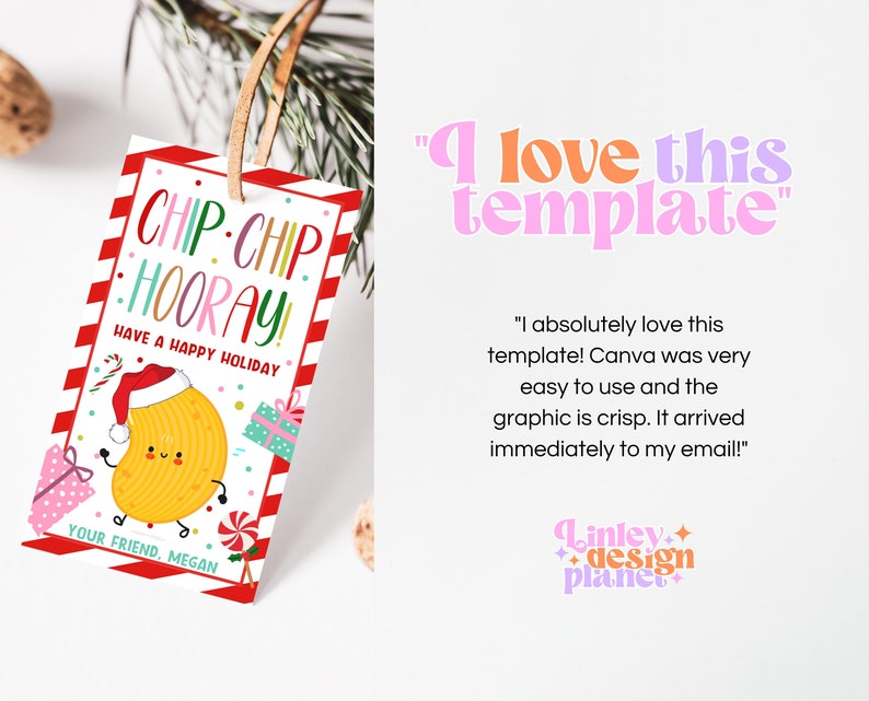 Editable Christmas Chip Bag Tag Template, Chips Treat Bag Tag, Bag of ...