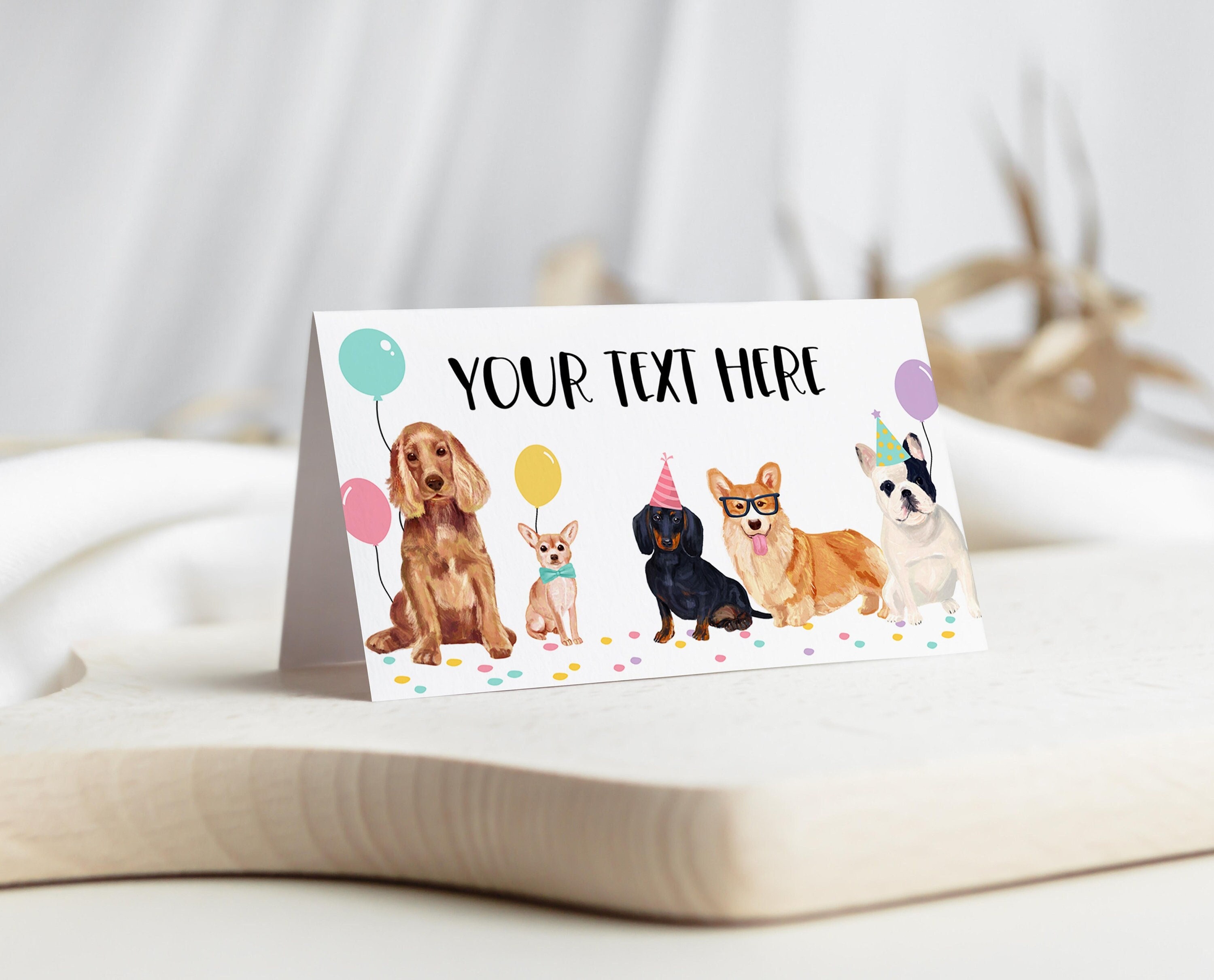 Editable Dog Birthday Food Labels , Puppy Birthday Place Card, Dog ...