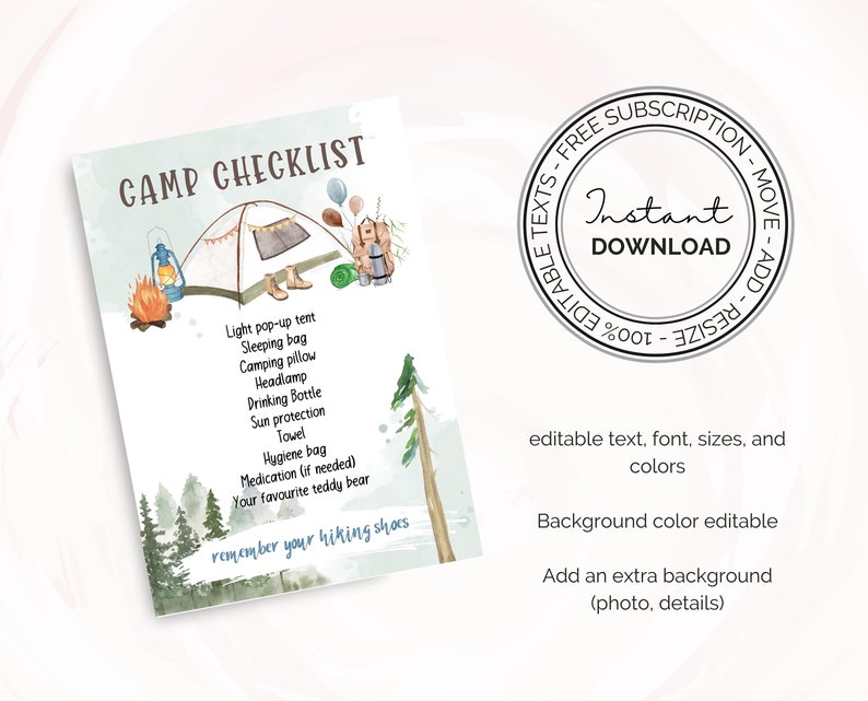 Editable Boy Camp Party Invitation Camp Out Birthday Invite - Etsy