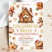 Editable Gingerbread House Decorating Party Invitation, Christmas ...