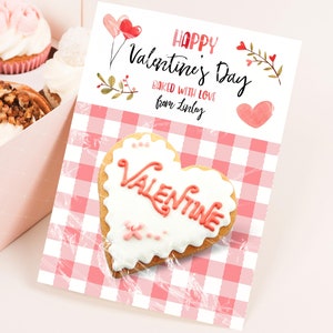Editable Valentine's Day Cookie Card, Happy Valentines Day Cookie ...
