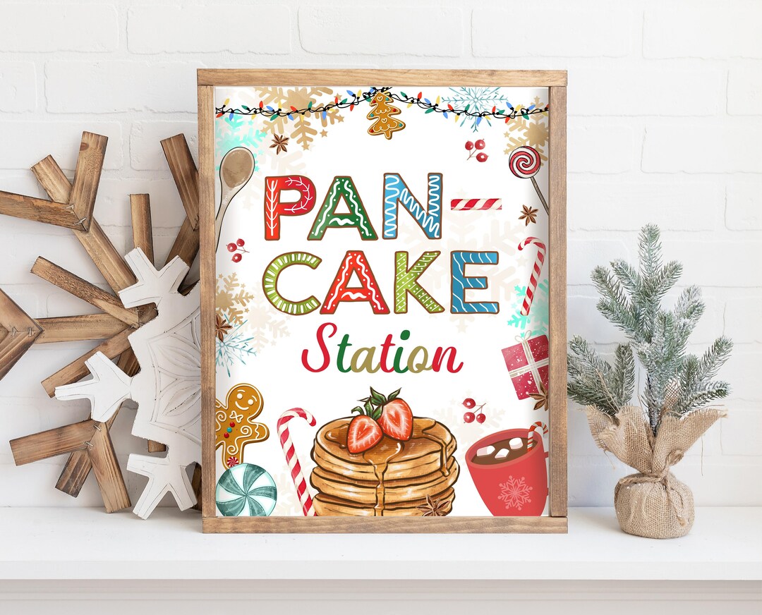 Christmas Pancake Station Sign, Christmas Make A Pancake Sign ...