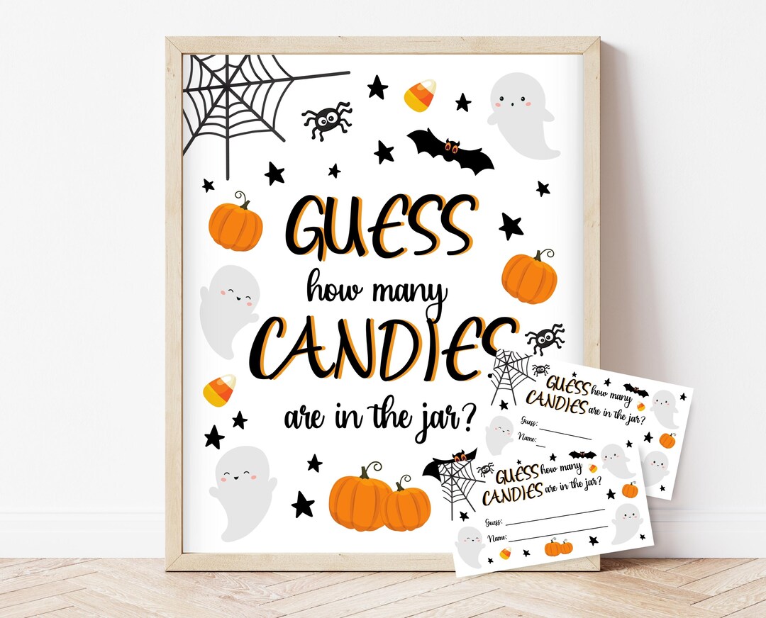 Halloween Game, Guess How Many Candies Are in the Jar Halloween Baby ...