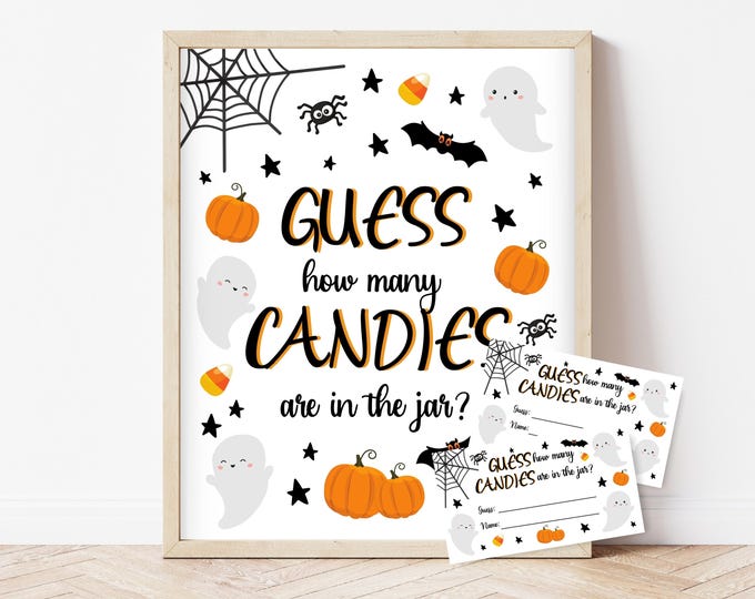 Halloween Baby Shower Game Candy Guessing Game Printables Instant ...