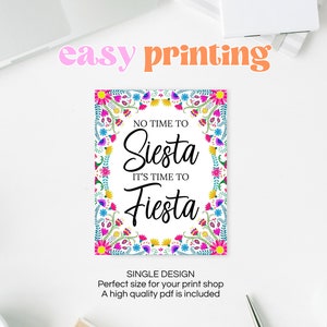No Time to Siesta It's Time to Fiesta Sign Birthday, Mexican Theme ...
