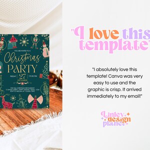 Editable Gold Christmas Party Invitation, Modern Holiday Party Invite ...