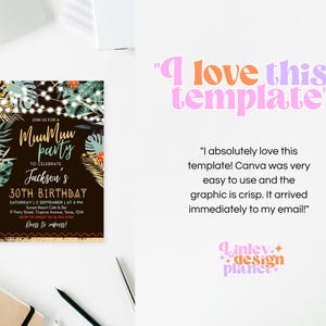 Editable Muumuu Tropical Birthday Invitation, Tropical Party Invite ...