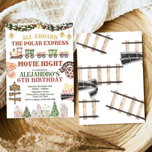 Editable Polar Express Movie Night Invitation Template, Christmas ...