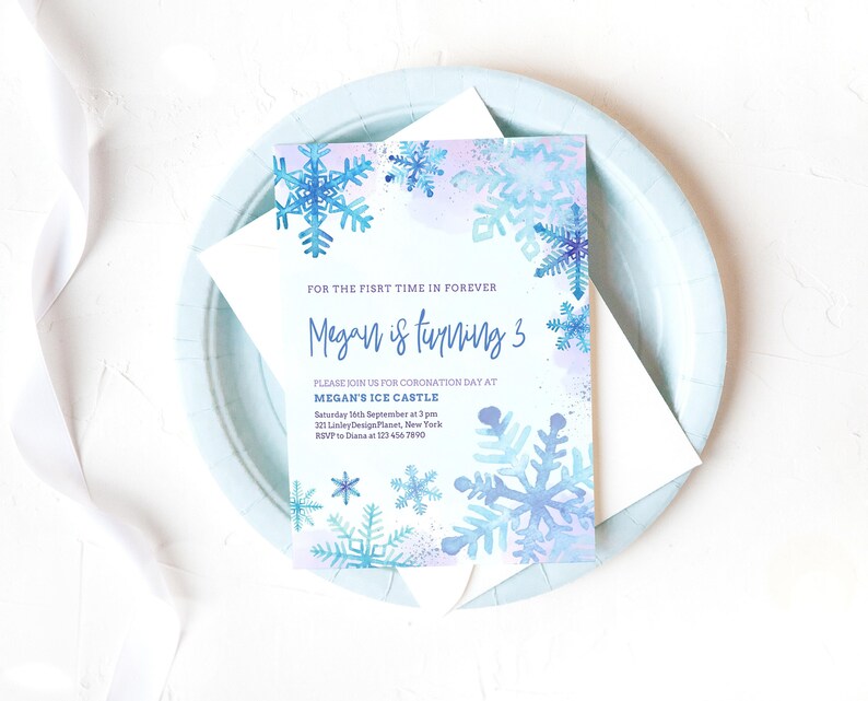 Editable Snow Birthday Invitation Kids Winter Birthday Party - Etsy