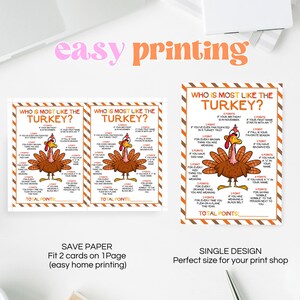 Printable Thanksgiving Game,family Thanksgiving Game, Dinner Table Game ...