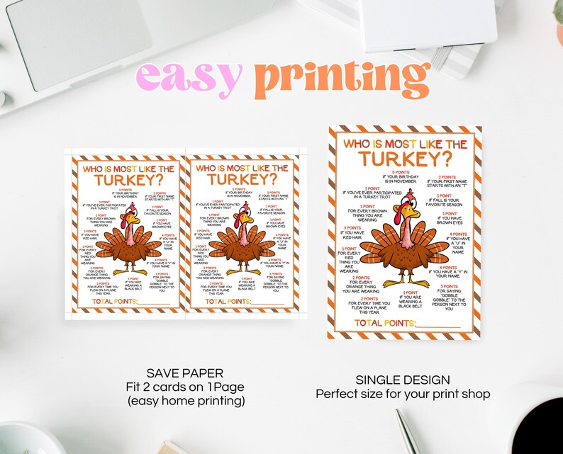 Printable Thanksgiving Game,family Thanksgiving Game, Dinner Table Game ...