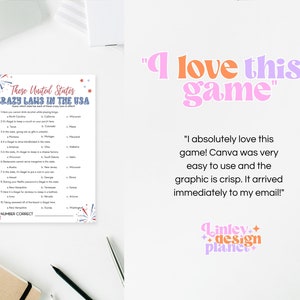 Printable 4th of July Crazy USA Laws Game, July 4th Games, Independence ...