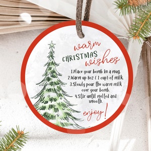 Editable Christmas Hot Chocolate Bomb Tags, Christmas Hot Chocolate ...