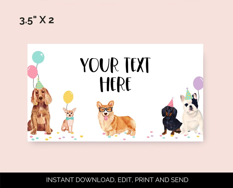 Editable Dog Birthday Food Labels Puppy Birthday Place Card - Etsy